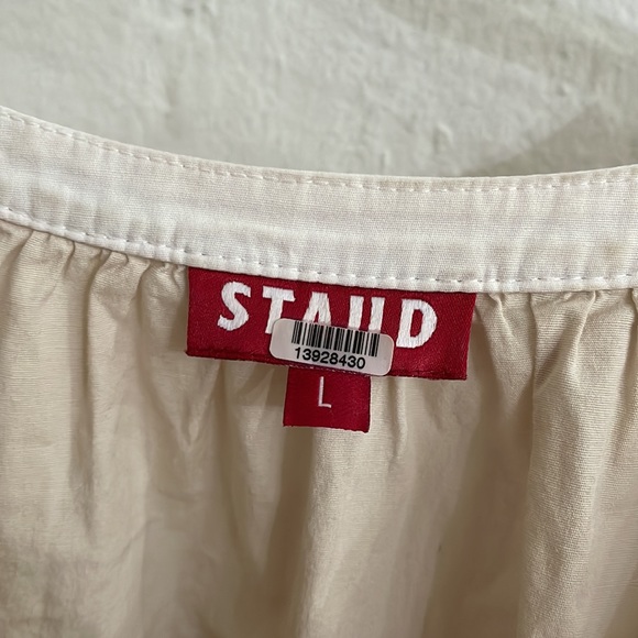 STAUD | Dresses | Staud Womens Scoop Neck Mini Dress Size L Creamwhite ...